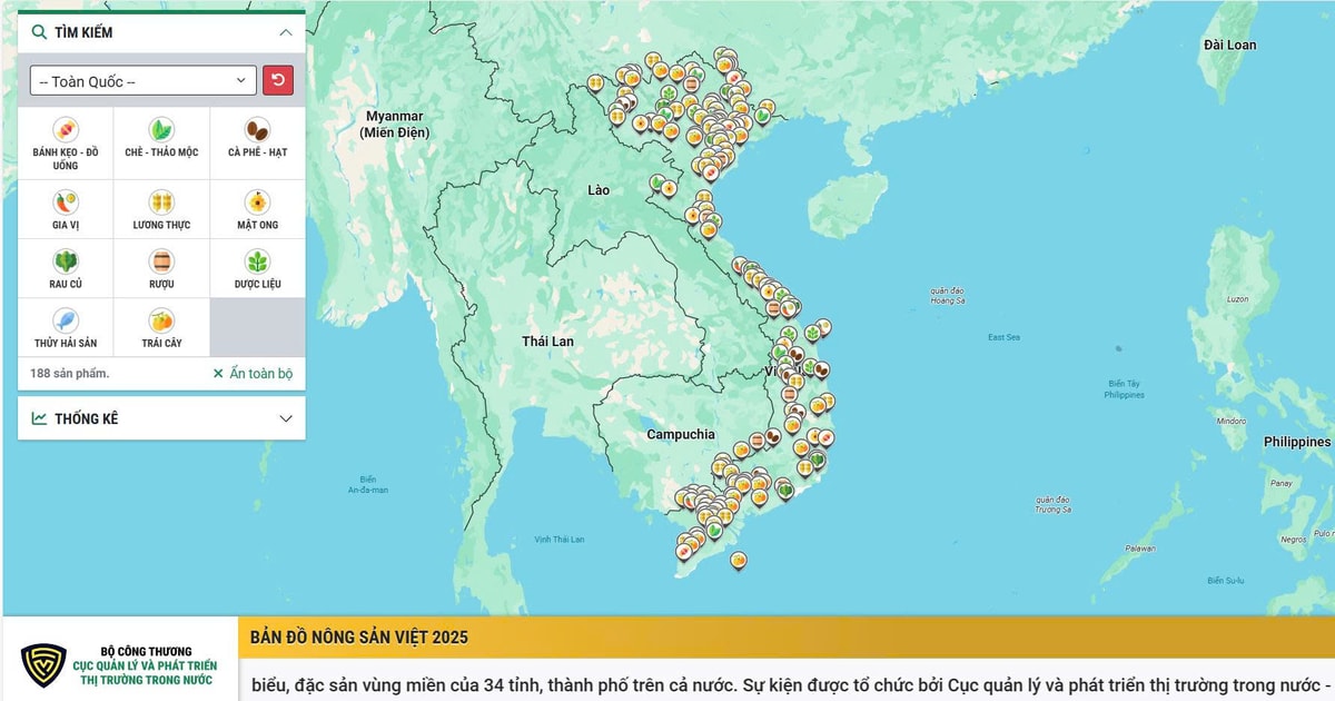 Map of Vietnamese agricultural products at Vietnam Agricultural ...