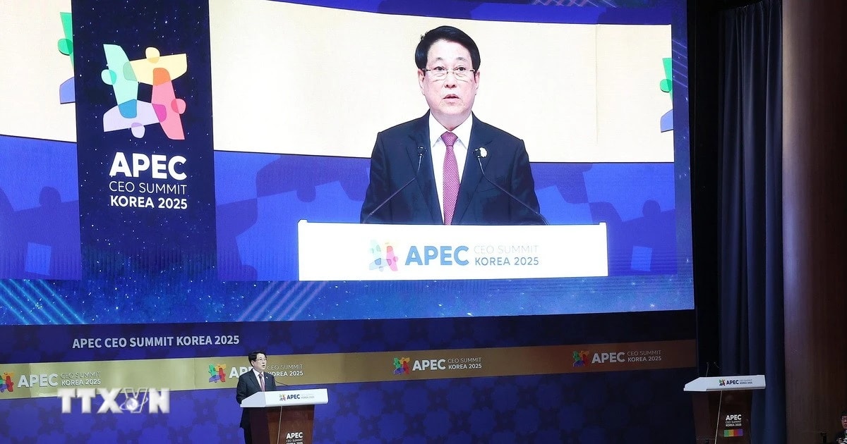 El presidente Luong Cuong asiste y pronuncia un discurso en la Cumbre Empresarial APEC 2025.
