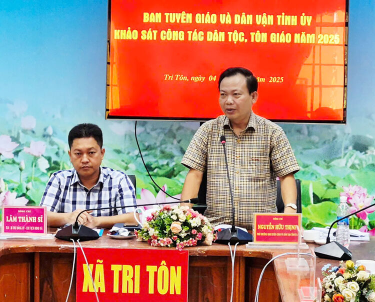 Ban Tuyên giáo và Dân vận Tỉnh ủy An Giang làm việc tại xã Tri Tôn về ...