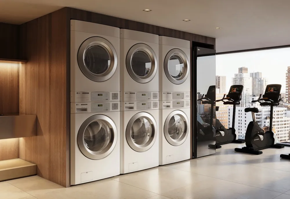 LG DD coin type industrial laundry solution for commercial and service use.