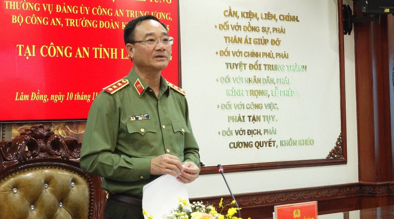 Thượng tướng Phạm Thế Tùng làm việc với Công an Lâm Đồng