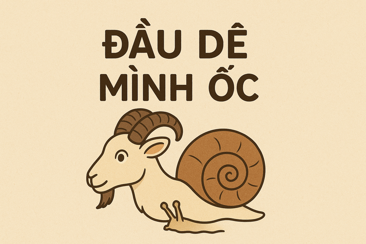 Which Vietnamese word means 'goat head, snail body'?