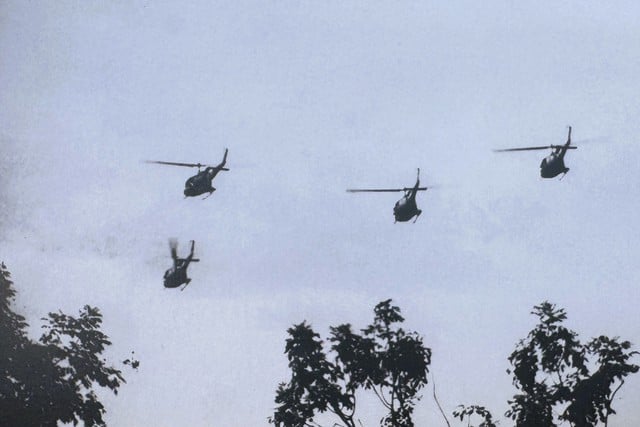 Vietnamese Air Force armed helicopters: UH-1s on the battlefields.