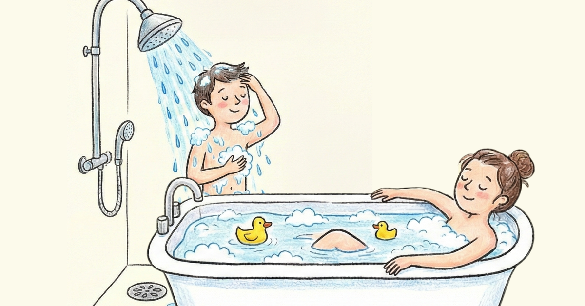 Investigación científica: ¿Ducharse o sumergirse en el baño es más limpio?