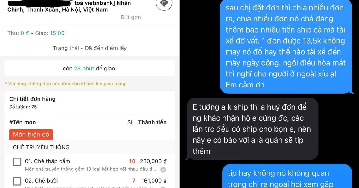 Khách đặt 75 ly chè, shipper kêu khó: Dân mạng tranh cãi nên chia đơn ...