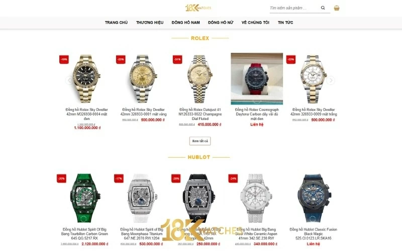 18K Watches VN - A brand selling authentic watches, established by ...