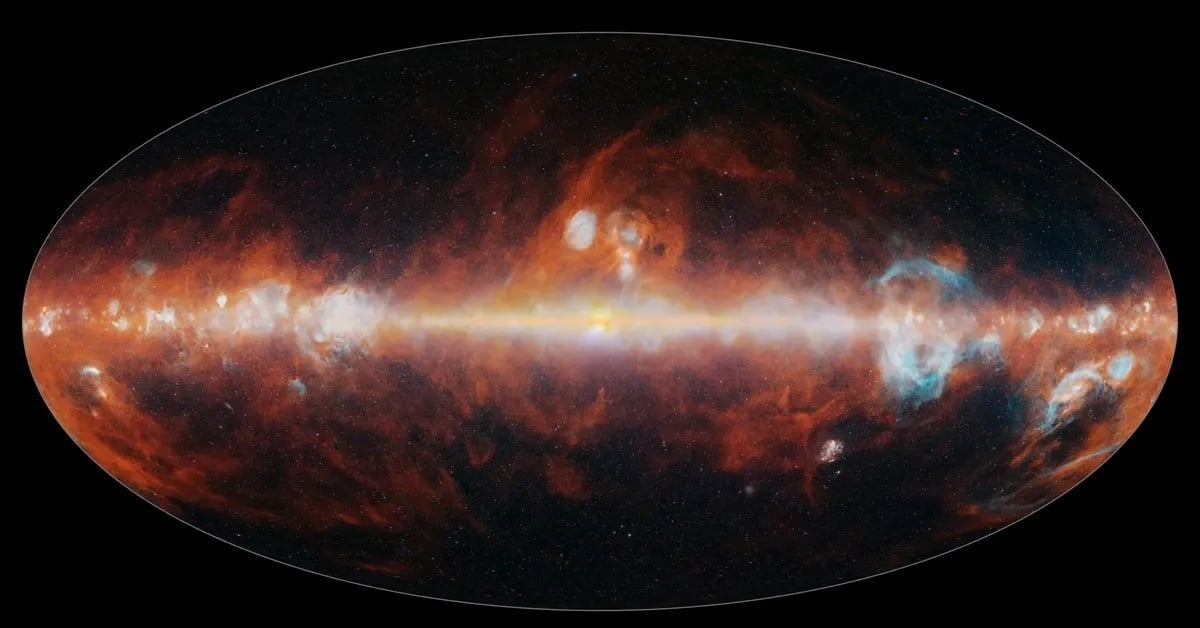 NASA ປ່ອຍແຜນທີ່ອິນຟາເຣດແບບພາໂນຣາມາຂອງຈັກກະວານທີ່ມີ 102 'ສີ'.