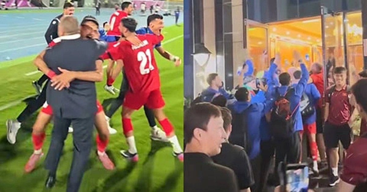 Die jordanischen U23-Spieler tanzten ausgelassen im Hotel, in dem auch ...