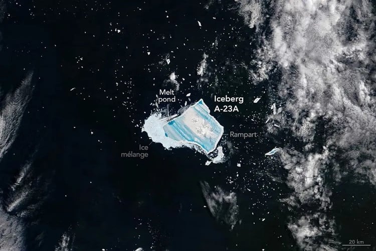NASA warns that ice sheet A23a is on the verge of melting.