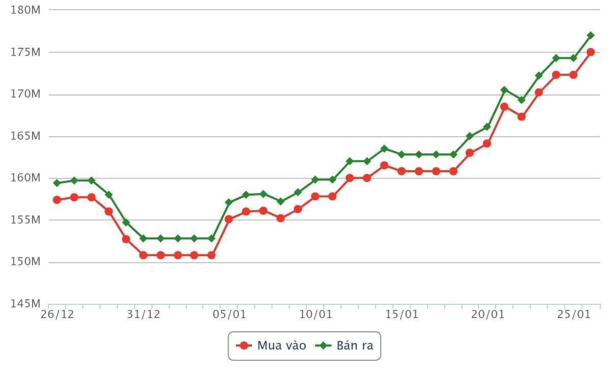 Gold prices this afternoon, January 26, 2026: SJC gold price, gold ring ...