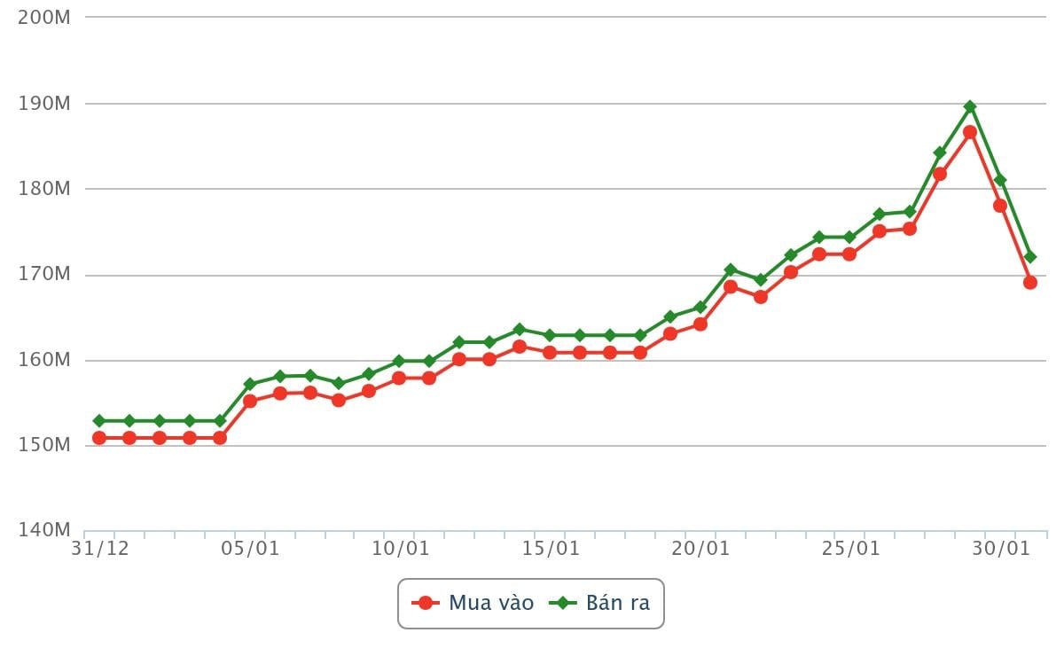 Gold prices this afternoon, January 30, 2026: SJC gold price, gold ring ...