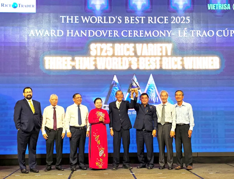 The "World's Best Rice 2025" award was given to Ong Cua ST25 rice from ...