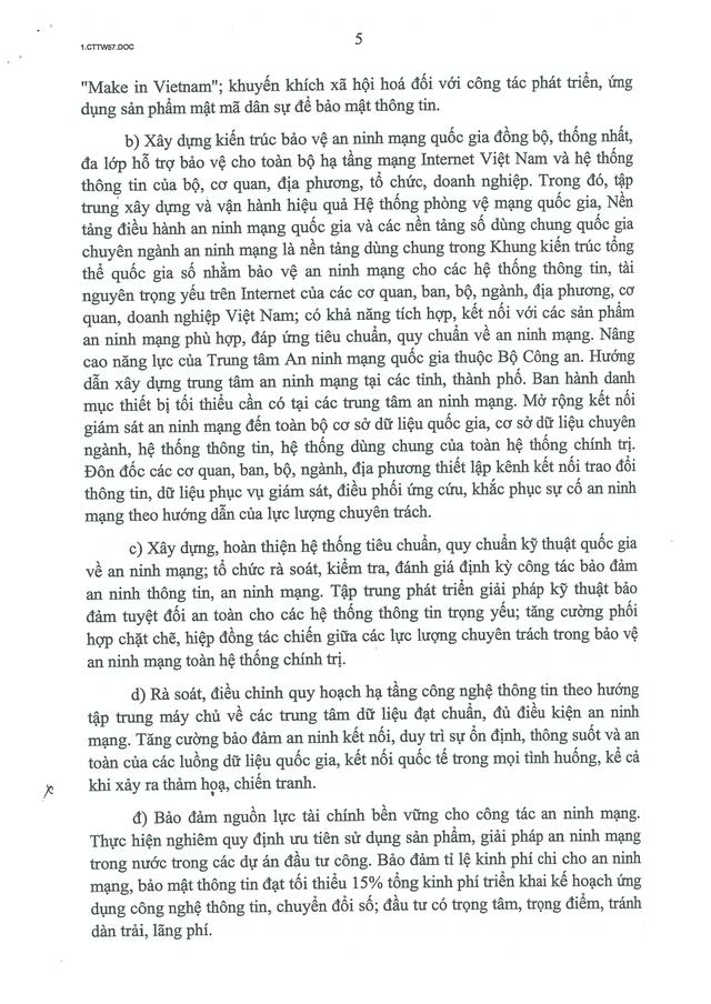 Directive 57-CT/TW of the Party Central Committee on strengthening ...