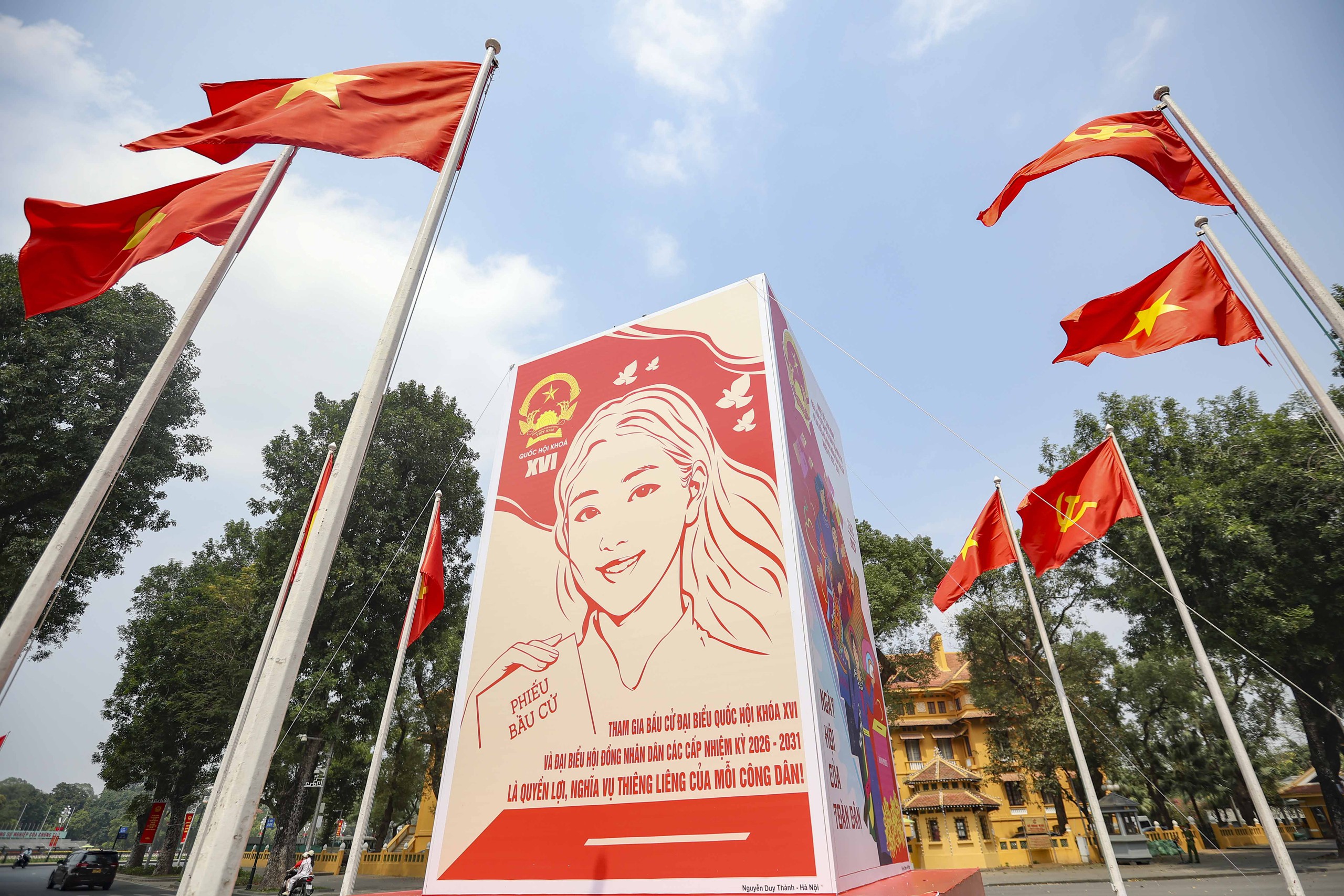 Red flags and banners adorned the streets of Hanoi to celebrate ...