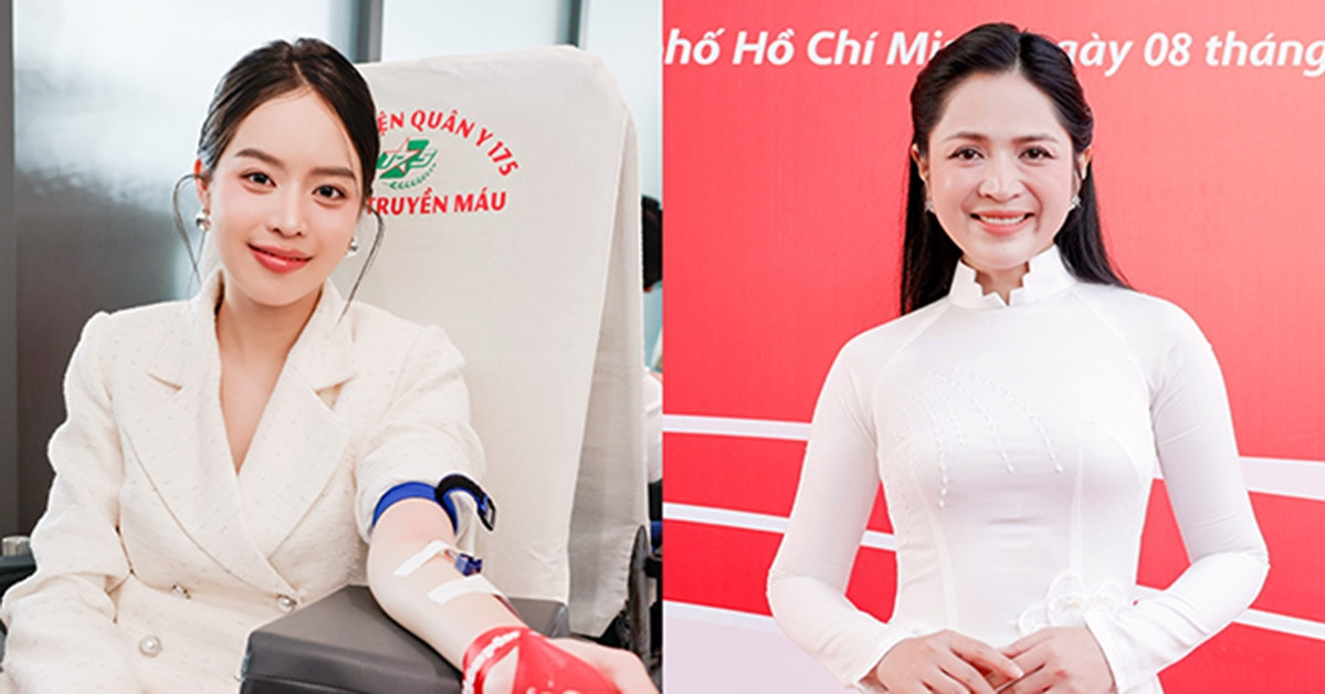 Miss Thanh Thuy donates blood, singer Duyen Quynh is moved by something ...