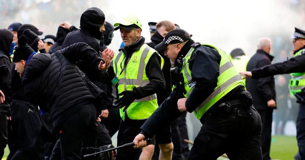 Horrific fight breaks out in the world's oldest derby match.