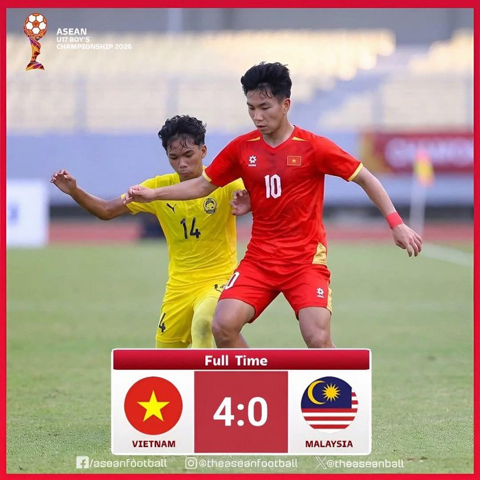 Vietnam U17 secured a resounding victory against Malaysia in their ...