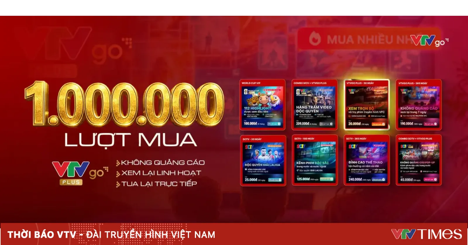 VTVgo reaches 1 million purchases of the VTVgo Plus package, giving ...