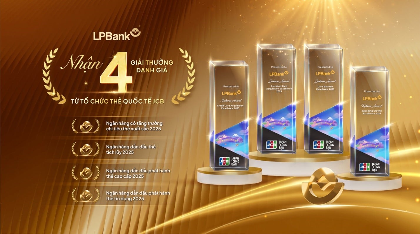 LPBank wins big with 4 awards from the International Card Organization JCB.