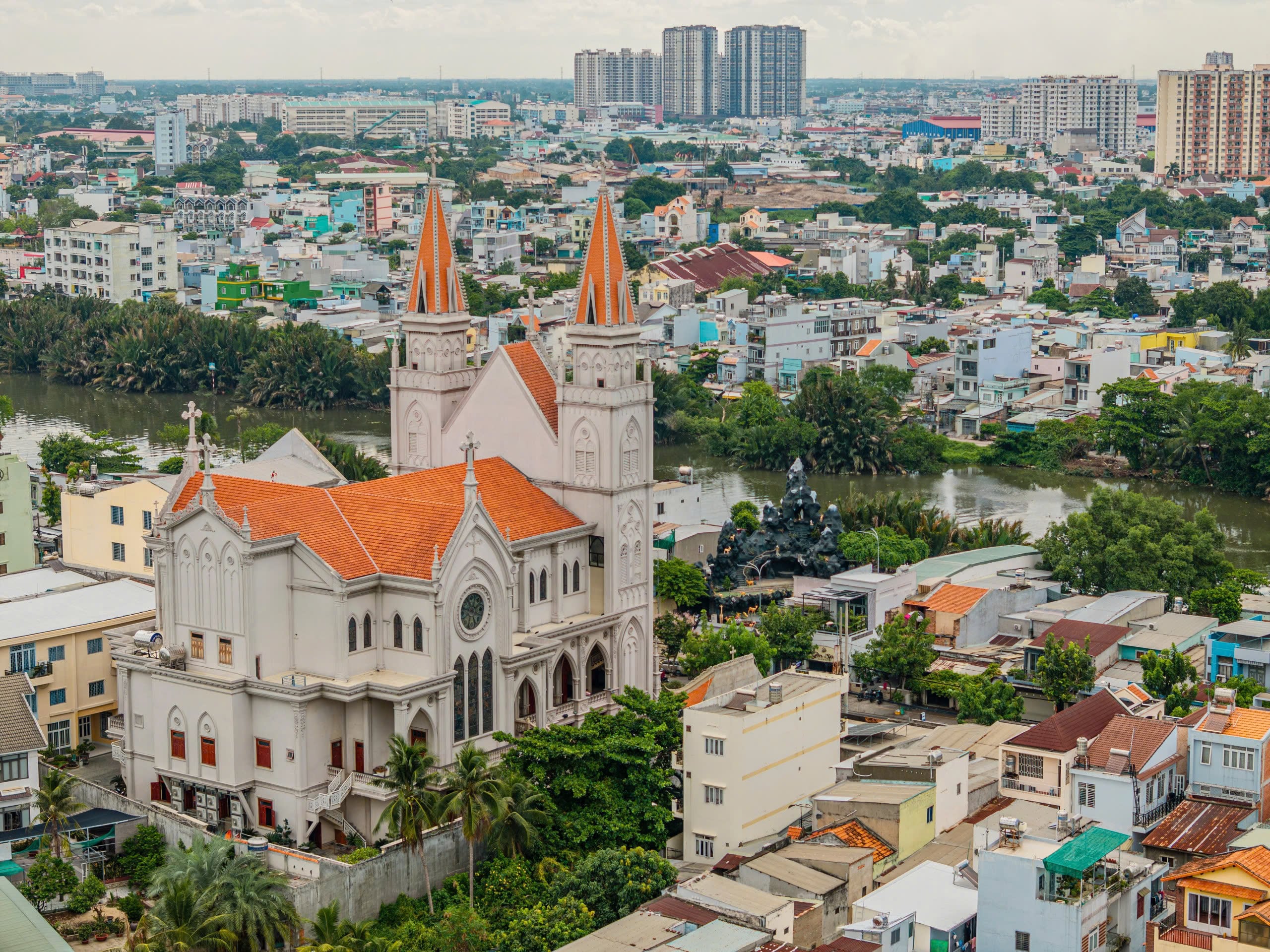 The impressive Binh Thuan church by the Doi Canal in Ho Chi Minh City.