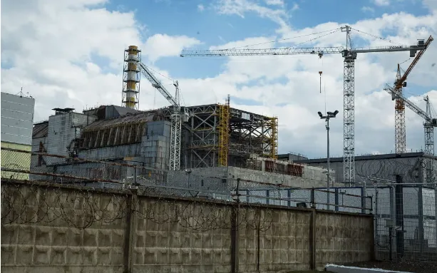Nuklearbrennstofflager in der Nähe des Kernkraftwerks Tschernobyl von ...