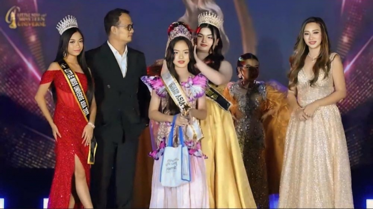 Child model Nguyen Hoa Thao Mo excellently won the Little Miss Universe ...