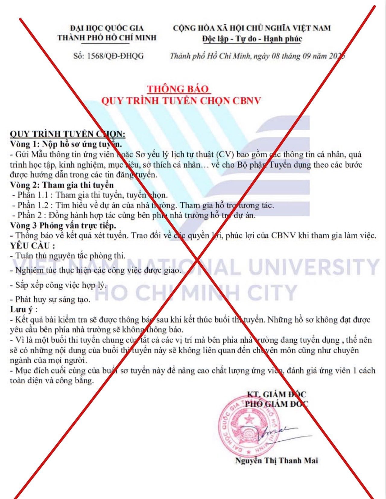 Đại học lớn nhất nước bị mạo danh lừa đảo tuyển dụng viên chức